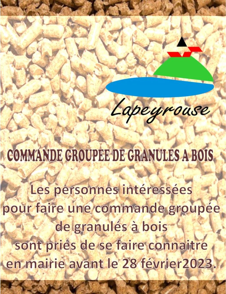 Lapeyrouse - Commande groupée de granulés bois